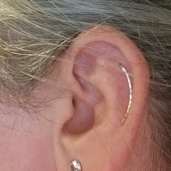 Helix Earring - Helix Stud - Helix Piercing - Long Helix - Curved Helix ...