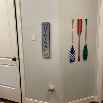 Gone Hiking Sign, Outdoors Hiking Sign, Hiking Decor, Wooden House ...