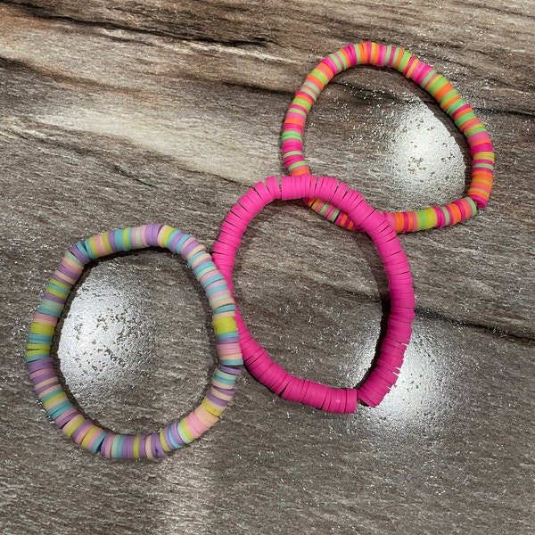 Heishi Bracelet, Heishi Name Bracelet, Beach Bracelet, Bracelet for Women, Stackable Bracelet ...