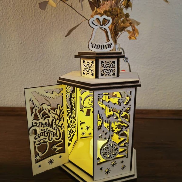 Christmas Ornaments Night Lamp Laser Cut Svg File Glowforge Christmas ...