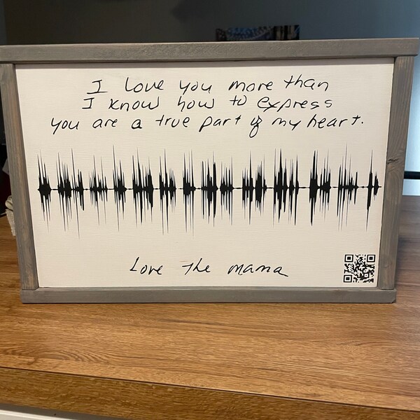 Sound Wave Sign With QR Code | Voice Recording Art | Custom Sound Wave ...