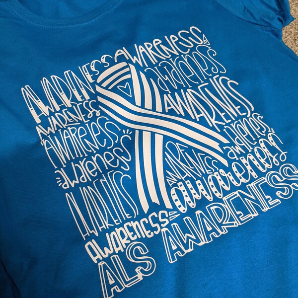 ALS Awareness Typography INSTANT DOWNLOAD Dxf, Svg, Eps, Png for Use ...