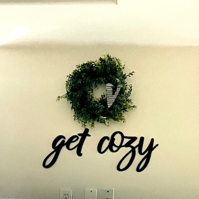 Get Cozy Sign, Above Bed Decor, Guest Bedroom Signs, Get Cozy Bedroom ...