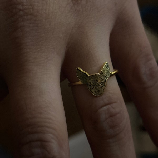 Custom Pet Portrait Ring Your Pet Ring Personalized Pet Ring Cat ...