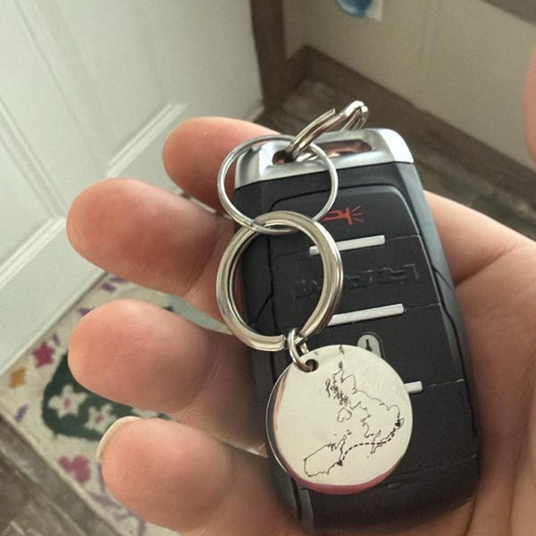 Personalised Country Keychain Two Home Keyring State Keychain Long ...