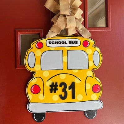 School Bus Bus Bus Driver Door Hanger Door Decor Wreath - Etsy