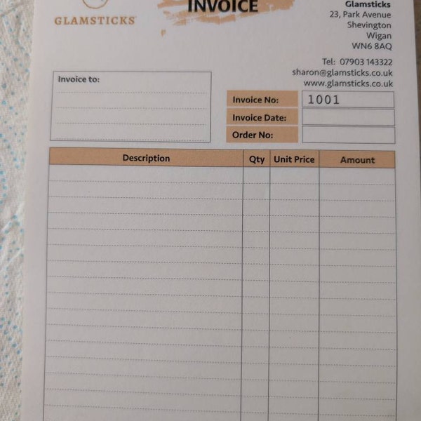 A5 Personalised Invoice Book Pad, Custom Name CR Pad Print Receipt ...