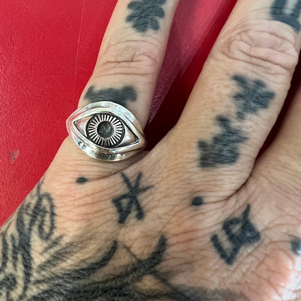Eye Ring - 925 Sterling Silver Jewelry - Silver Human Eye Ring - Evil ...