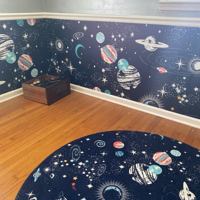 Space Galaxy Rug Blue Orange Space Rug Girls Boys Rug Kids - Etsy