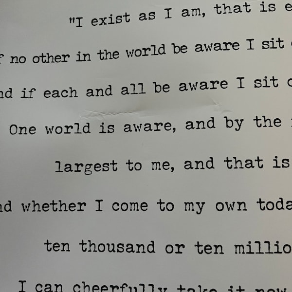 Walt Whitman Poem Print - "i Exist as I Am" Quote - Etsy