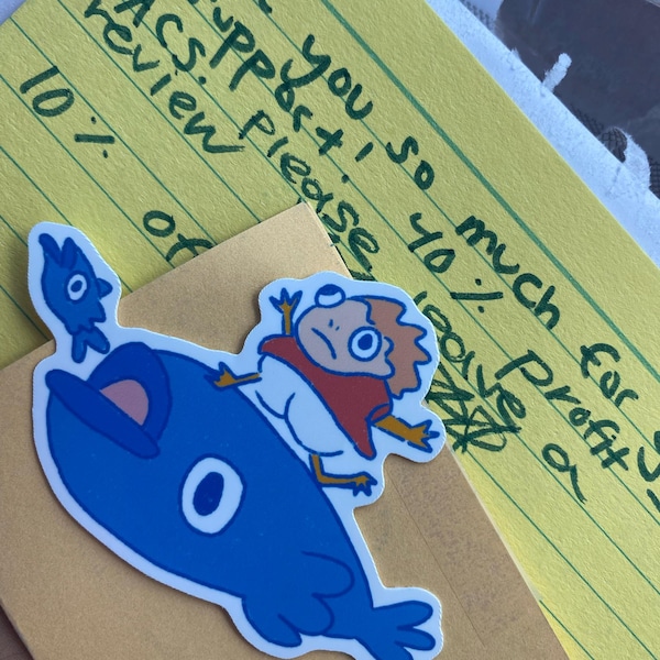 Cute Girl on Fish // Sticker - Handmade and High Quality - for Phone ...