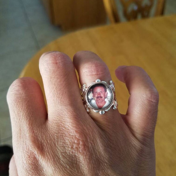Custom Photo Ring - Picture Ring - Personalized Photo Jewelry - Bronze ...