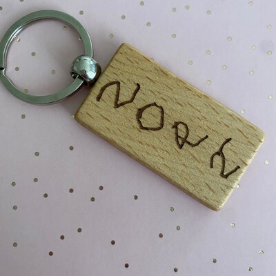 Personalised Keyring Wooden Custom Key Ring Beech Wood - Etsy