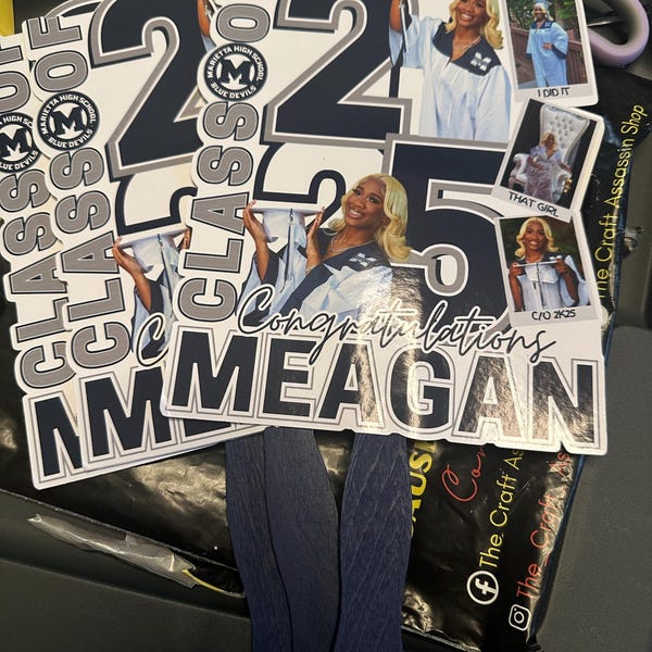 7 X 8 Custom Fans, Photo Fans, Grad/graduation Fans, Gender Reveal Fans ...