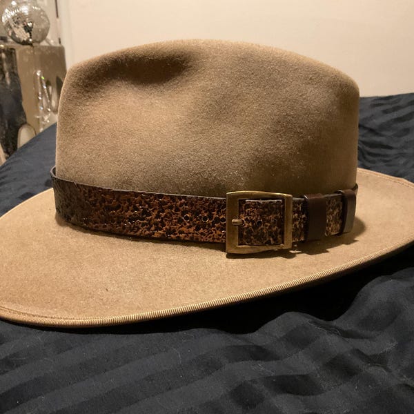 Beautiful Genuine Spotted Cowhide Hat Hanger -- Cowboy Western Fedora ...