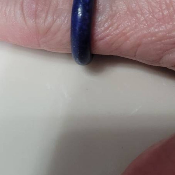Natural Lapis Lazuli Ring Handmade Carved Stone Ring Band Lapis Wedding ...
