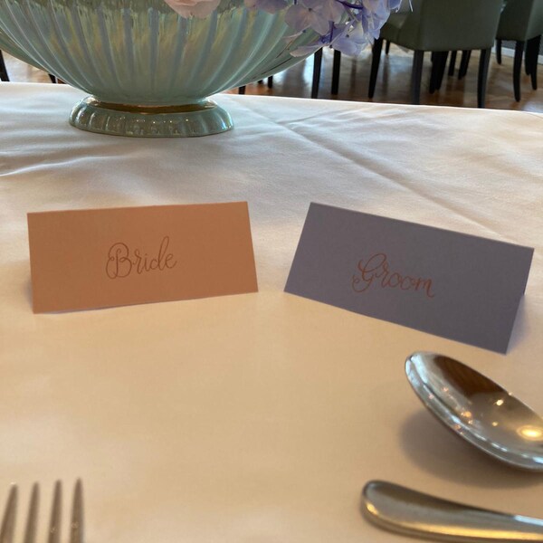 Olive/sage Green Place Card Menu With Ribbon | DL Customisable Menu ...