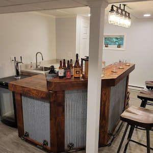 Custom Stained Rustic Bar - Etsy