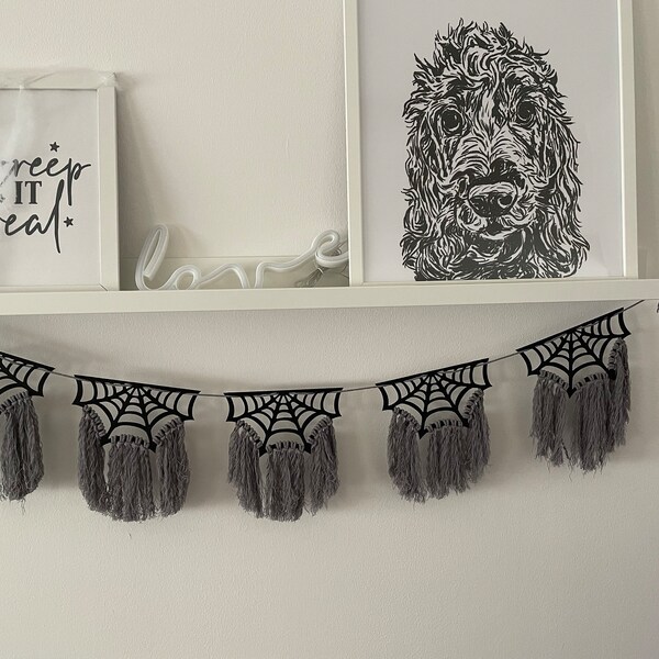 Halloween Spiderweb Garland - Macrame - Digital Laser Cut File -digital ...