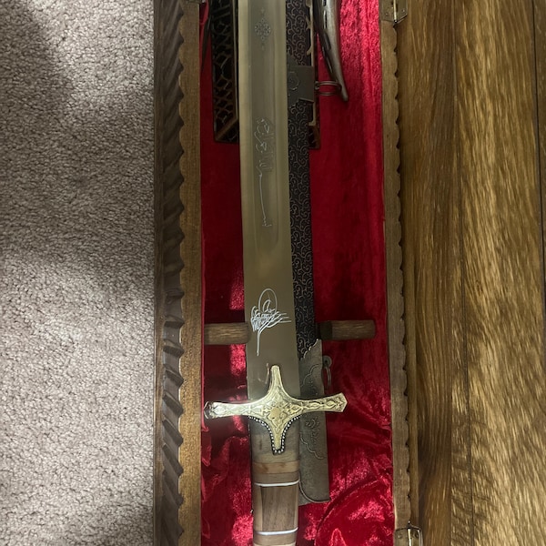 Prophet Muhammad Sword, Hand Forged Damascus Sword, Sword With Box ...