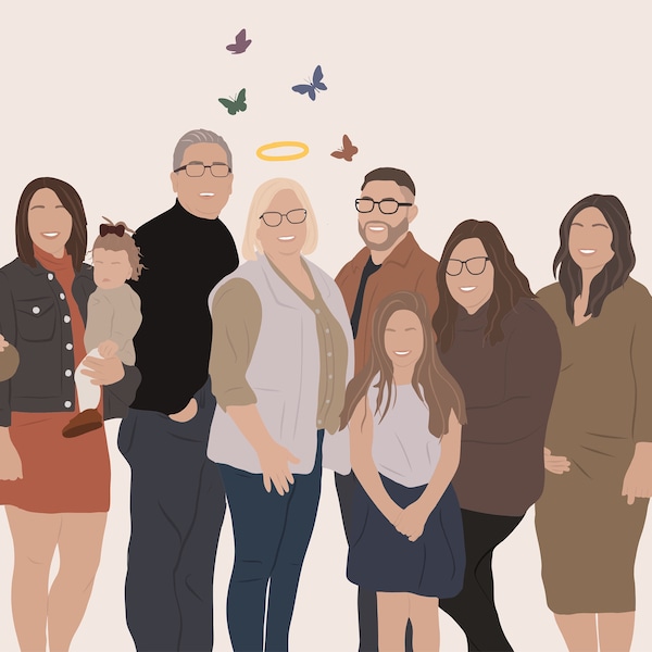Custom Digital Family Portrait | Faceless Portrait Drawing ...