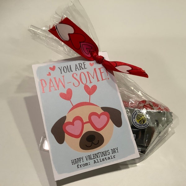 Printable Dog Valentine's Day Cards, Kids School Classroom Exchange ...