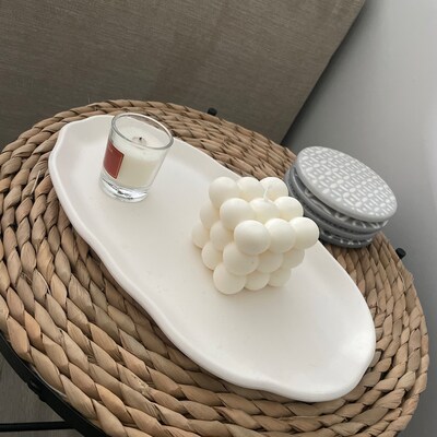 Irregular Oval Concrete Tray, Stone Tray, Trinket Dish, Scandi Decor ...