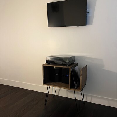 MCM Mid Century Modern Turntable Stand Solid Wood Table for Record ...