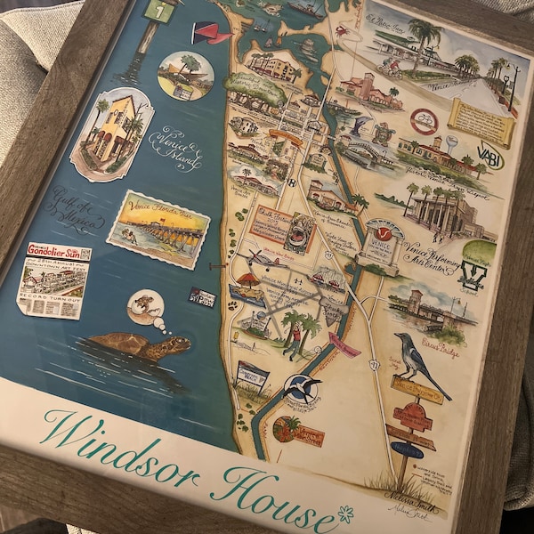 Hand Drawn Map Fairhope, Alabama, Daphne, Magnolia Springs, Eastern ...