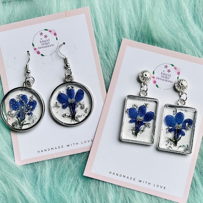 Blue Pressed Flowers,a Pack of 12 PCS Dry Pressed Flowers,dried Flower ...