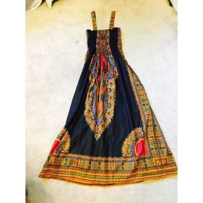 African Dashiki Diva Print Sundress S/M Black - Etsy