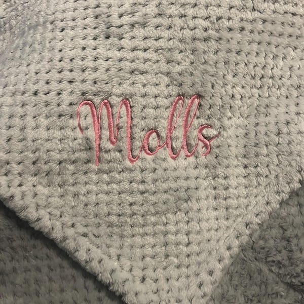 Monogrammed Plush Blanket- Embroidered Textured Throw- Personalized ...