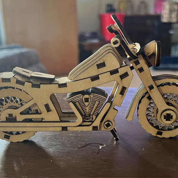 Motorcycle Laser Cut File, SVG Bike Model Vector Template CNC Plans ...