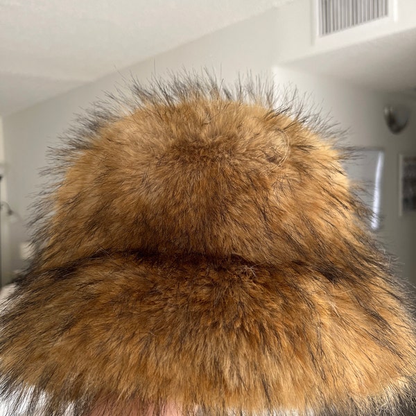 Incredibly Soft Extra Thick Fur Fluffy Fuzzy Bucket Hat -vegan Fur Hat ...