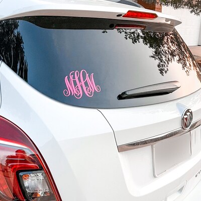 Monogram Car Decal / Car Decal / Script Monogram / Vinyl Monogram ...
