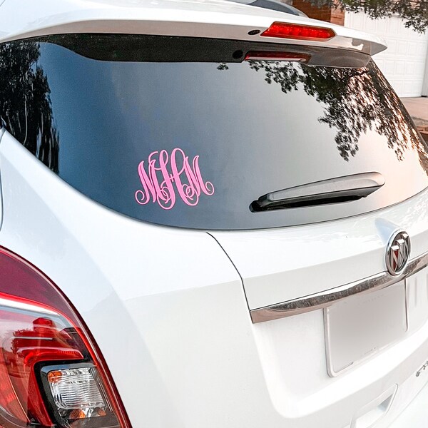 Monogram Car Decal / Car Decal / Script Monogram / Vinyl Monogram ...