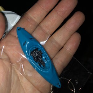 Whitewater Kayak Keychain 5 Colors Flexible Plastic PVC With Stainless ...