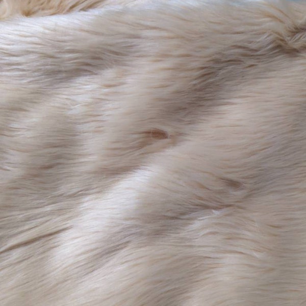 Sasha BEIGE 2 Inch Long Pile Soft Luxury Faux Fur Fabric Fursuit ...