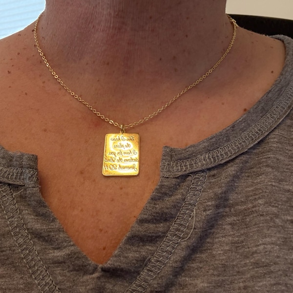 Personal Message Necklace • Personalized Quotes Necklace • Custom ...