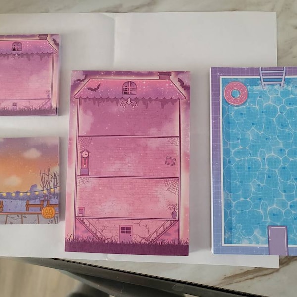 Swimming Pool Aesthetic Cute Memo Notepad - Etsy
