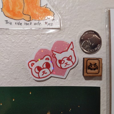 Angry Emo Cat Sticker Holographic Cat Sticker, Waterproof, Cute Cat ...