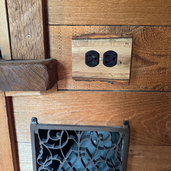 Live Edge Extreme Rustic Solid Oak Log Switch and Outlet Covers - Etsy