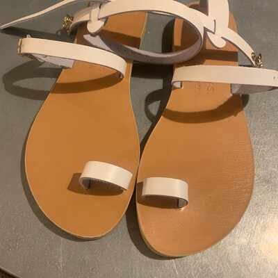 Greek Leather Sandals With Adjustable Straps, Women's Handmade to Order ...