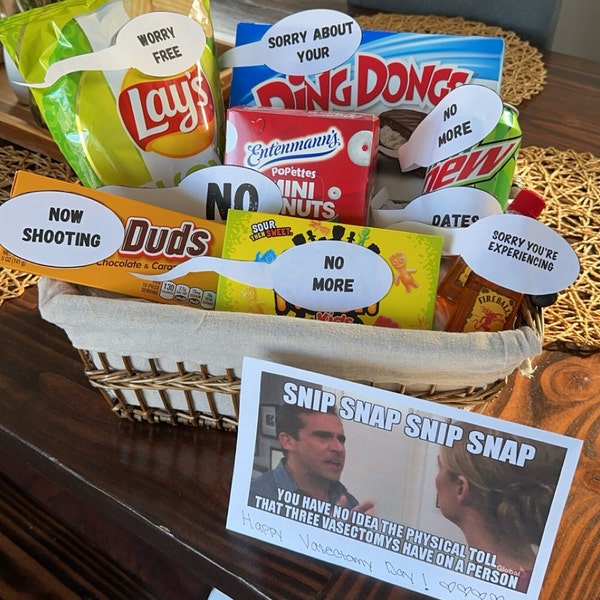 Vasectomy Care Package Template, Vasectomy Gift Basket, Vasectomy Sperm ...