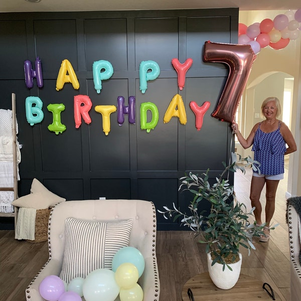 Colorful Birthday Letters Balloons,candy Colors Mylar Foil Balloons ...