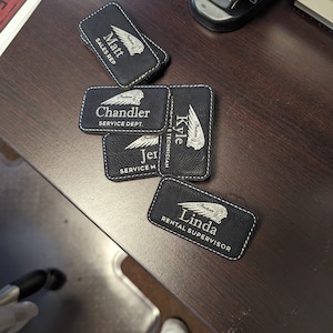 Leather Name Tag, Name Tags Magnetic, Oval Name Badge, Engraved Name ...