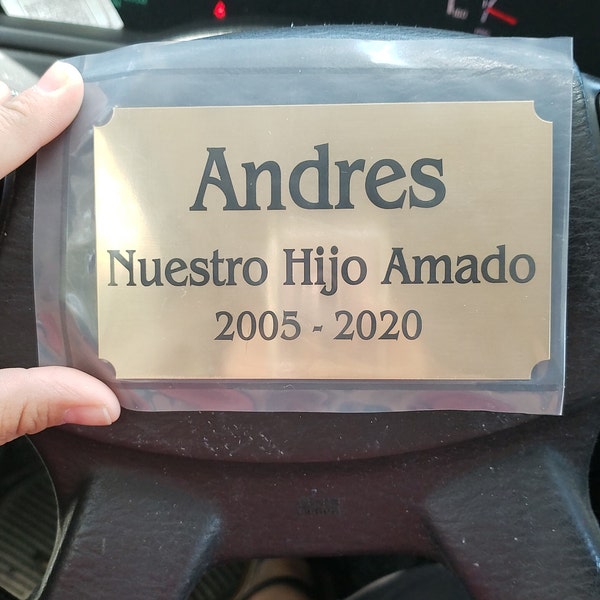 Personalized Engraved Plate/ Multiple Size Options/ Gold Brass Engraved ...