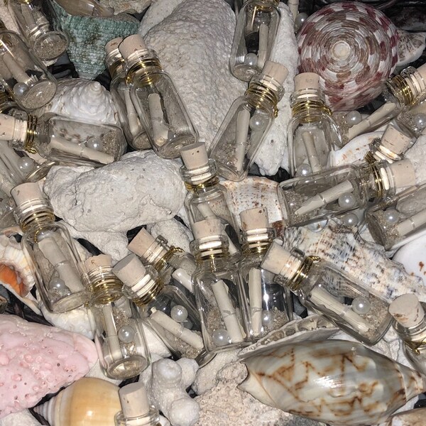 18 Small Glass Vial With Cork and Eyelet Ring - Etsy