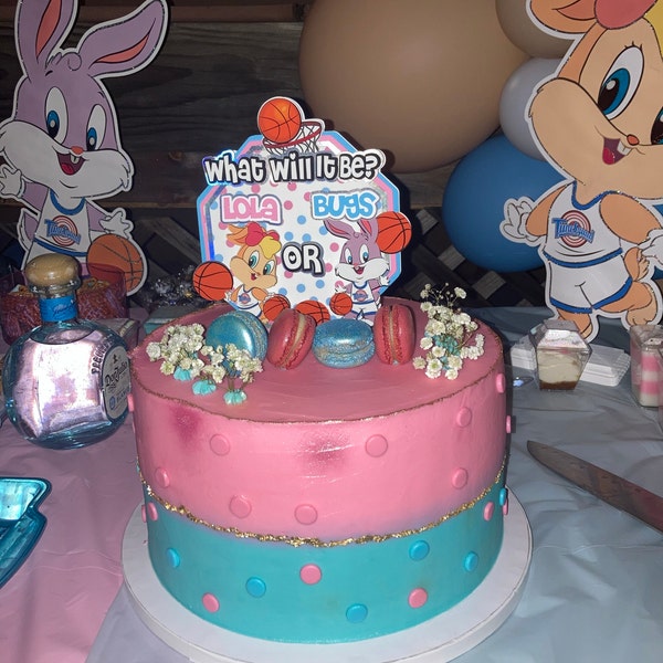 Gender Reveal Cake Topper, Space Jam Cake Topper, Space Jam Gender ...