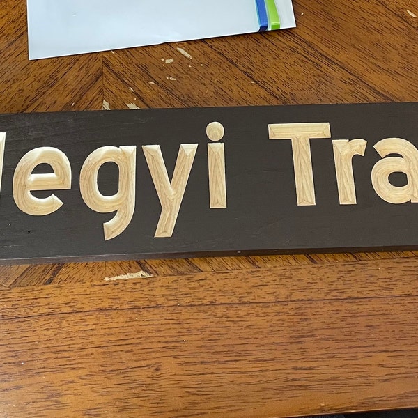 CUSTOM Hiker Trail Hiking Trail Sign Routed Carved Sign Dark Brown With ...